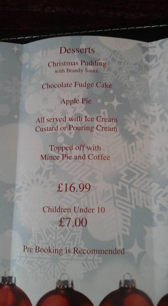 Menu at Fox Inn pub & bar, Ulceby