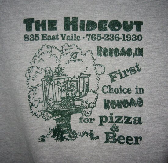 Menu at Hideout restaurant, Kokomo