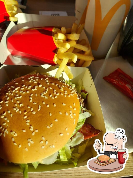 Menu at McDonald's restaurant, Aarup