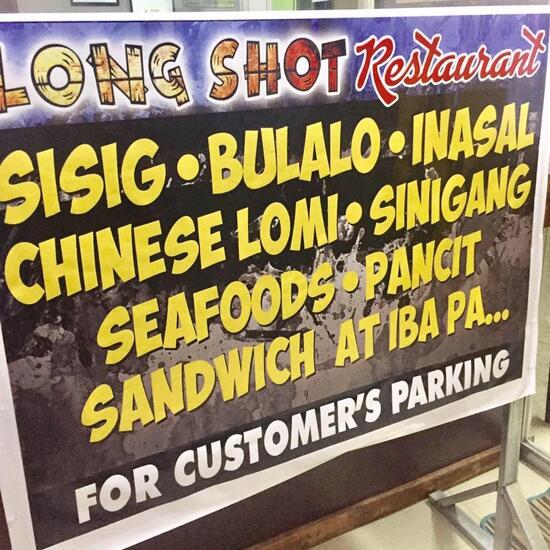 Menu at LONG SHOT Restaurant & OTB, Malvar