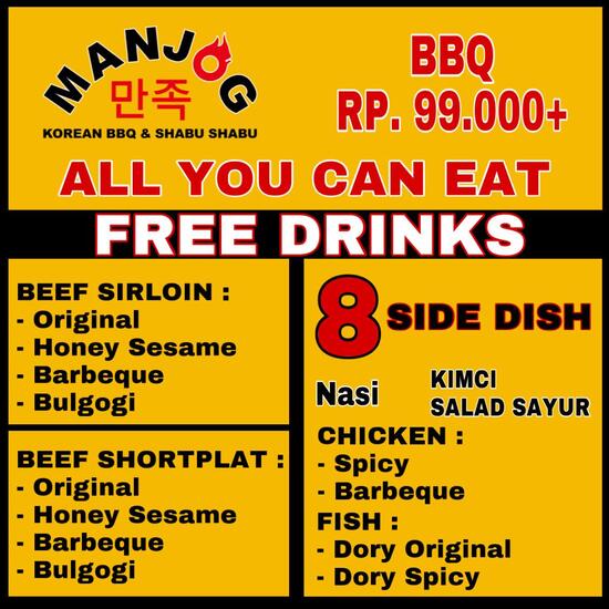 Menu at Manjog BBQ rawamangun, East Jakarta