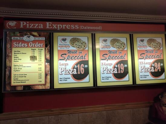 Menu at Pizza Express & Wings pizzeria, Caledon