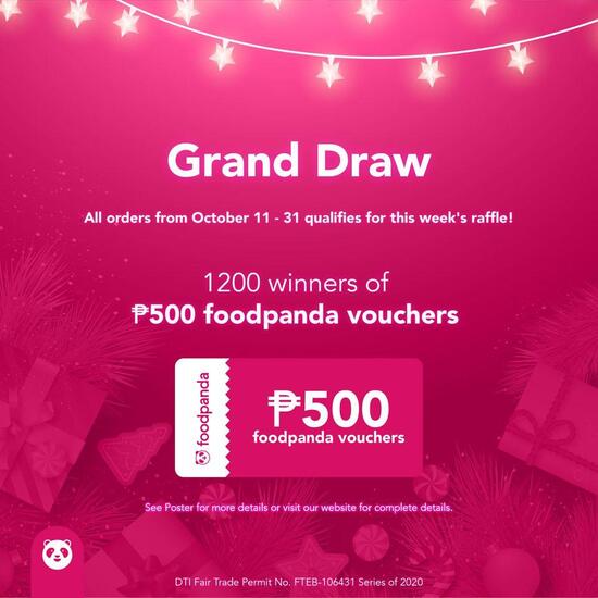 Menu at foodpanda, Philippines