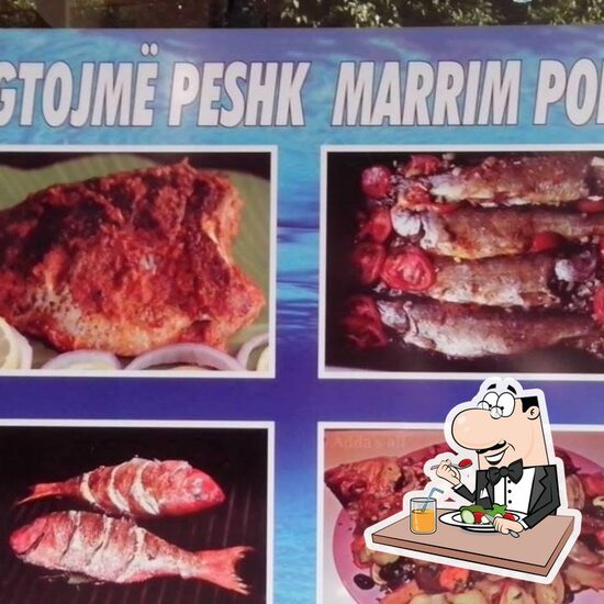 Menu at Dyqan Peshku 'andi' cafe, Tirana