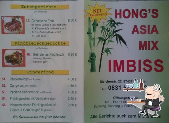 Hong's Asia Mix Imbiss, Kempten - Restaurant menu, prices and reviews
