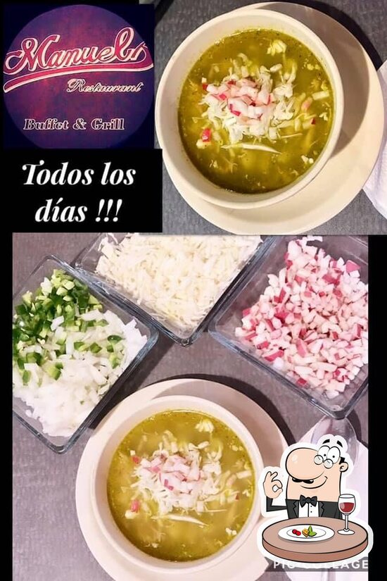 Menu at Manuel's buffet restaurant, Ciudad Acuña, Lerdo y Rayón 595