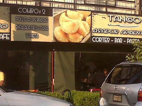 Menu at Tango steakhouse, Mexico City, La Quemada 316