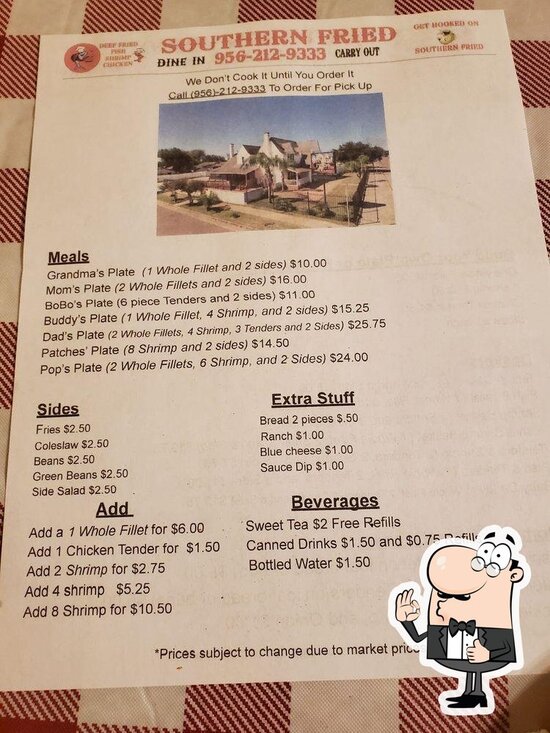 Menu at Southern Fried restaurant, Mission, N Conway Ave