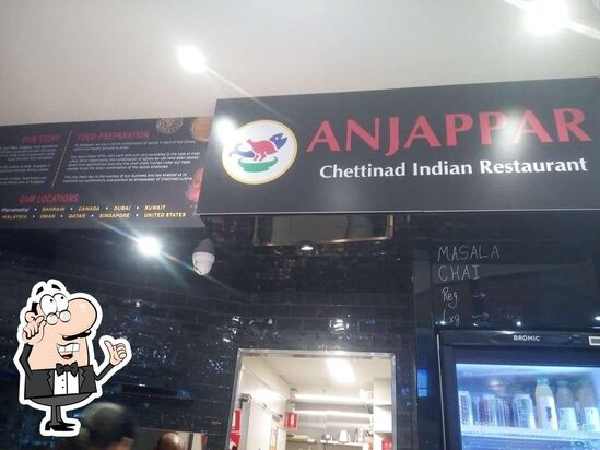 Menu at Anjappar restaurant, Sydney