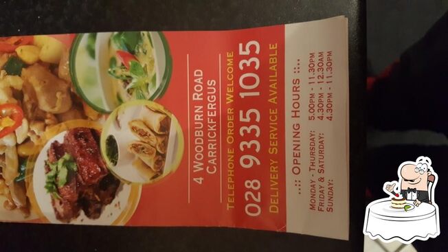 Menu at China Kitchen fast food, Carrickfergus