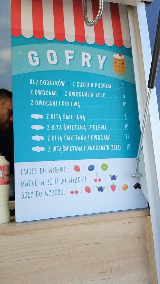 Menu at Gofry cafe, Gdynia