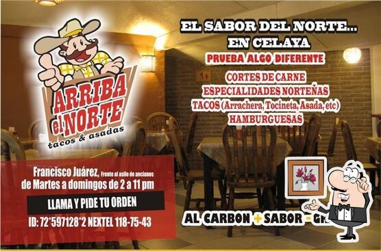 Menu at Arriba el Norte restaurant, Celaya