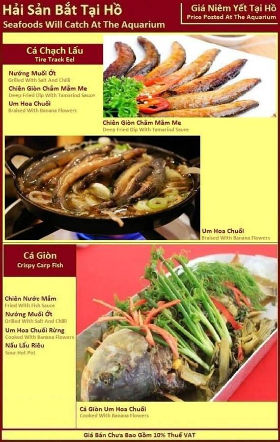 Menu at Nhà Hàng Hương Lúa 9 - Quận 7 restaurant, Ho Chi Minh City