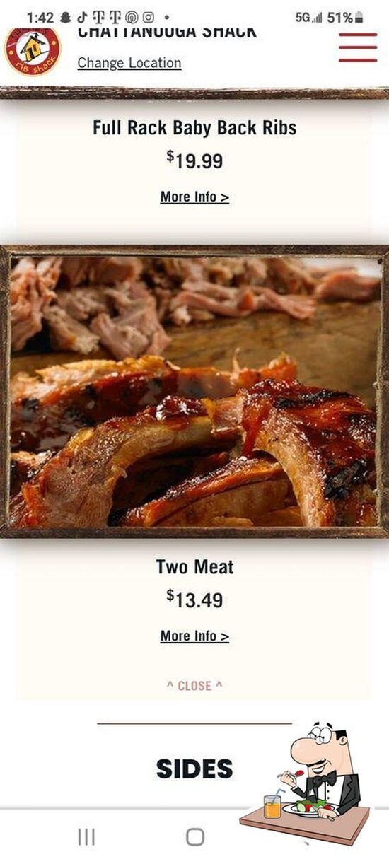 Menu at Shane's Rib Shack BBQ, Montgomery