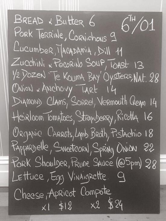 Menu at HAZEY DAYS restaurant, Wellington