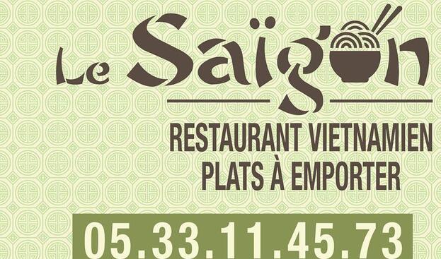 Menu at Le Saigon restaurant, Pau