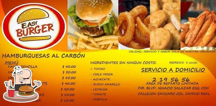 Menu at Easy Burger restaurant, Hermosillo