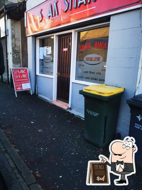 Menu at The Snak Shak fast food, Wishaw