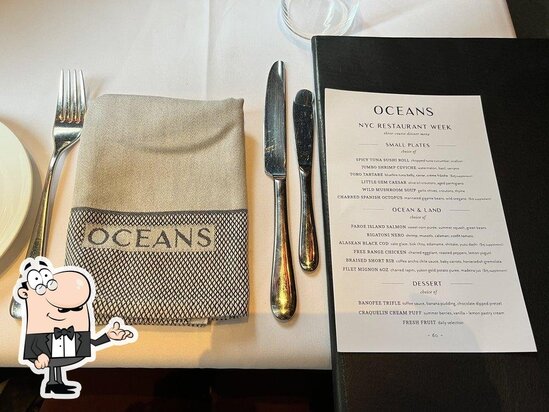 Menu at Oceans restaurant, New York City