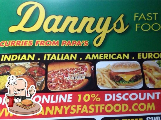 Menu at Dannys fast food, Glasgow
