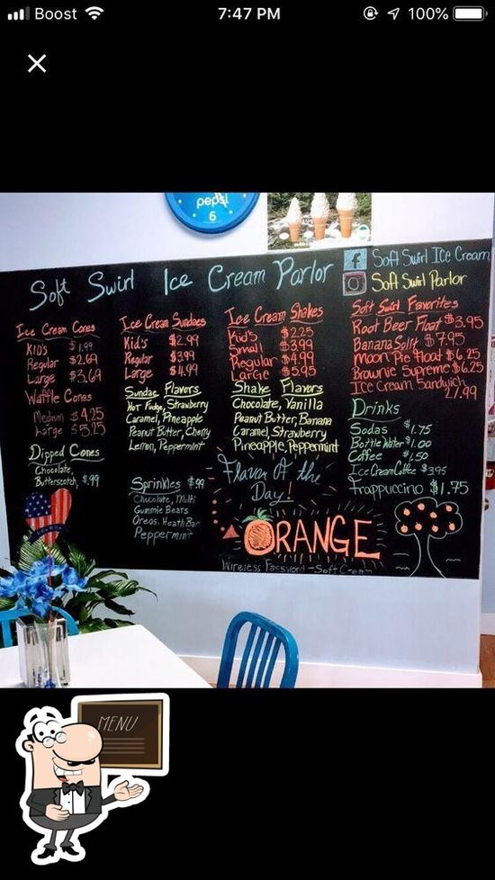 Menu at Soft swirl desserts, Fort Pierce