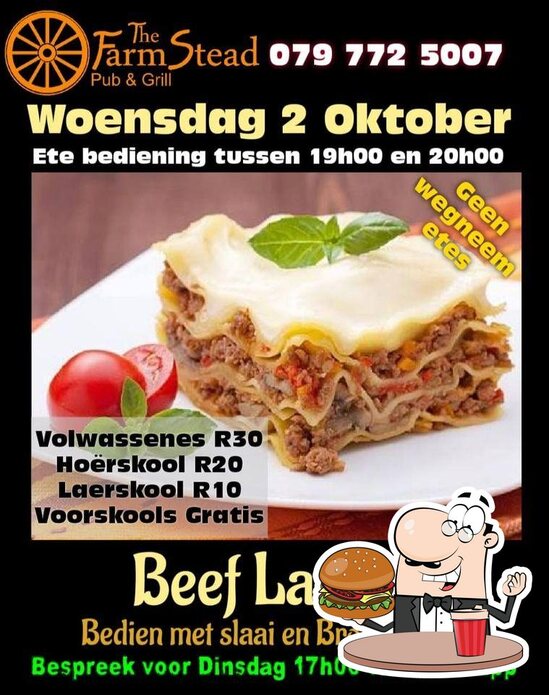 Menu at The FarmStead Pub & Grill, Roodeplaat