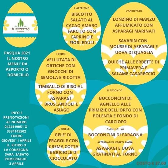 Menu at Al Pozzetto restaurant, Molvena