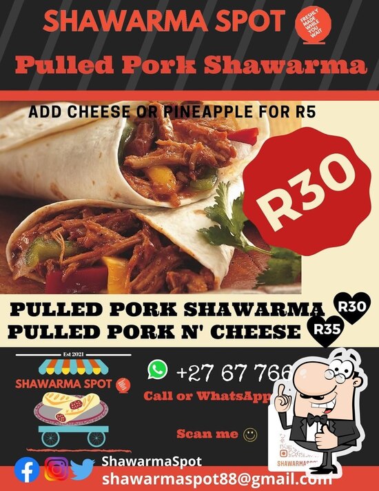 Menu au Shawarma Spot restaurant, Pretoria