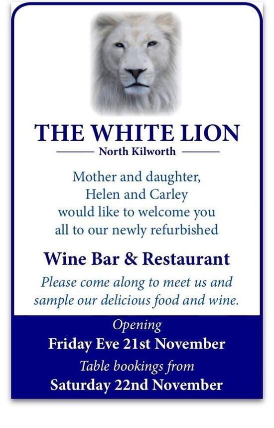 Menu at White Lion Pub, North Kilworth