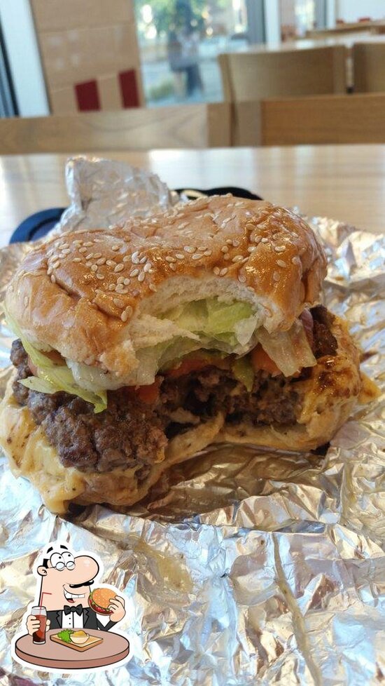 Menu at Five Guys fast food, Burbank