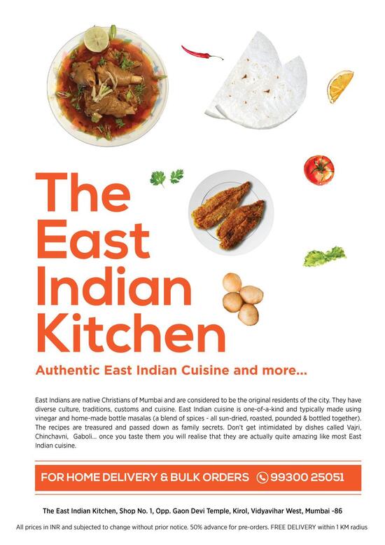 Menu at The East Indian Kitchen, Mumbai