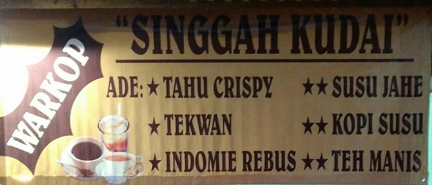 Menu at Warkop "Singgah Kudai" cafe, West Jakarta