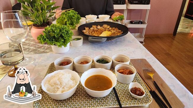 Menu at Korean homemade food restaurant, Tbilisi