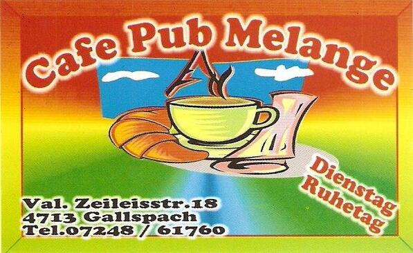 Menu at Cafe Melange, Gallspach, Valentin Zeileis-Straße 18